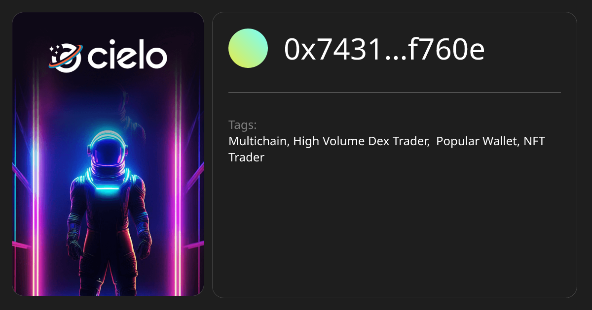 Wallet 0x7431...f760e | Cielo