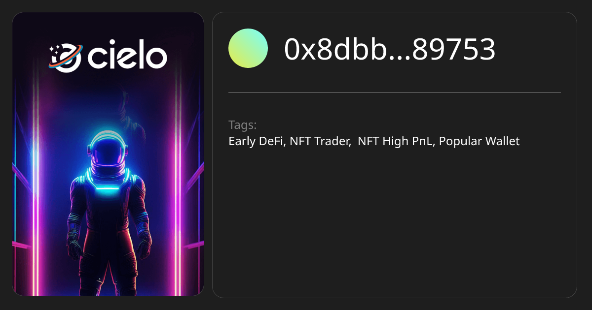 Wallet 0x8dbb...89753 PnL | Cielo
