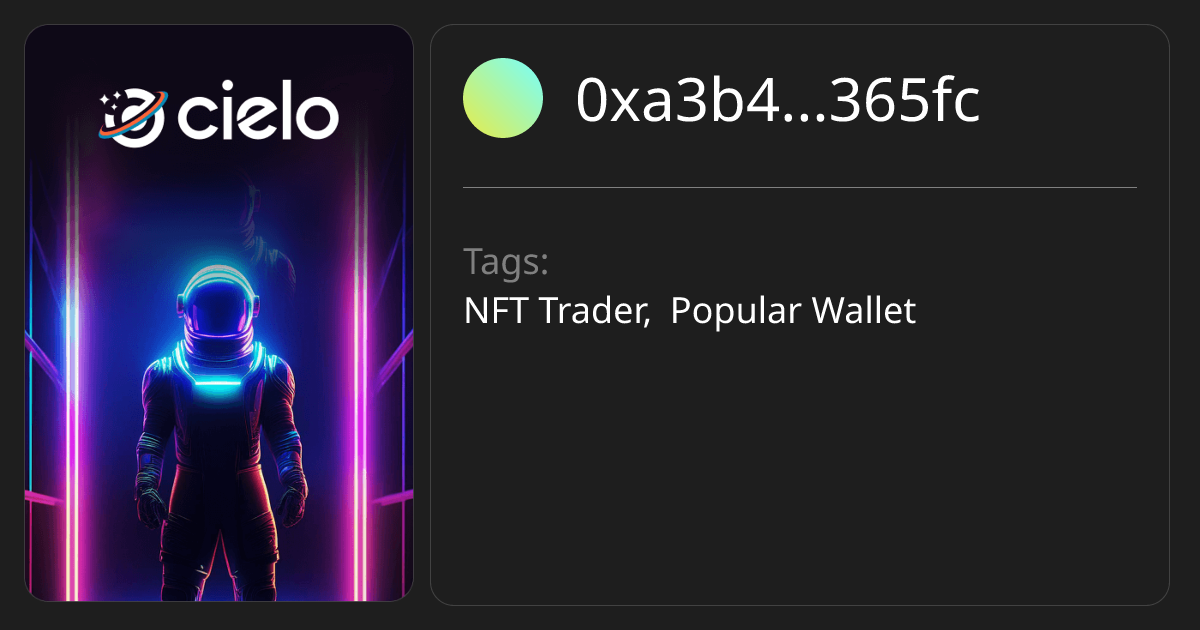 Wallet 0xa3b4...365fc | Cielo