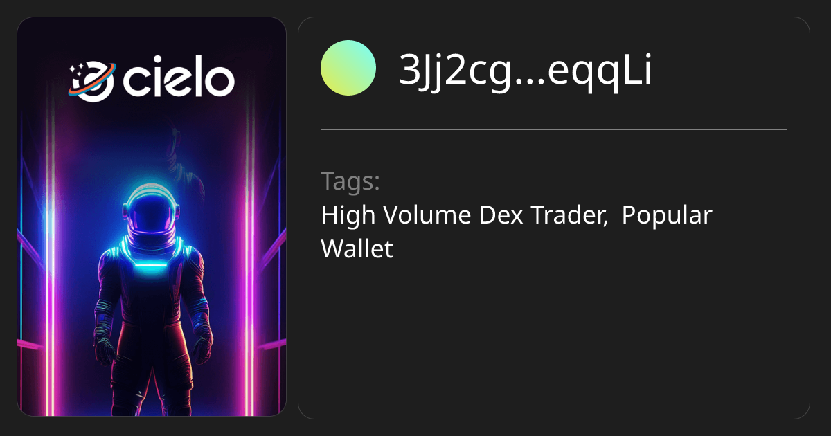 Wallet 3Jj2cg...eqqLi | Cielo