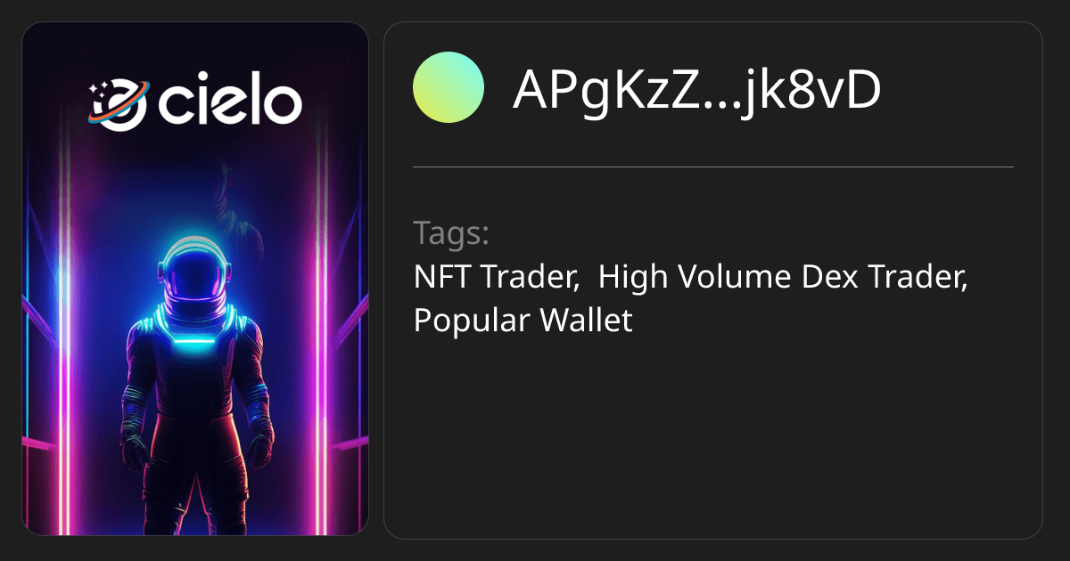 Wallet APgKzZ...jk8vD | Cielo